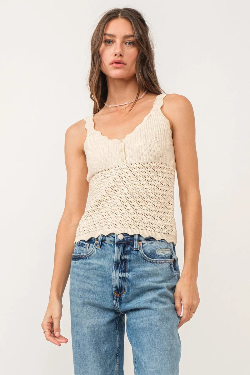 Dahlia Crochet Tank 4637 – Carole Cohen Collection