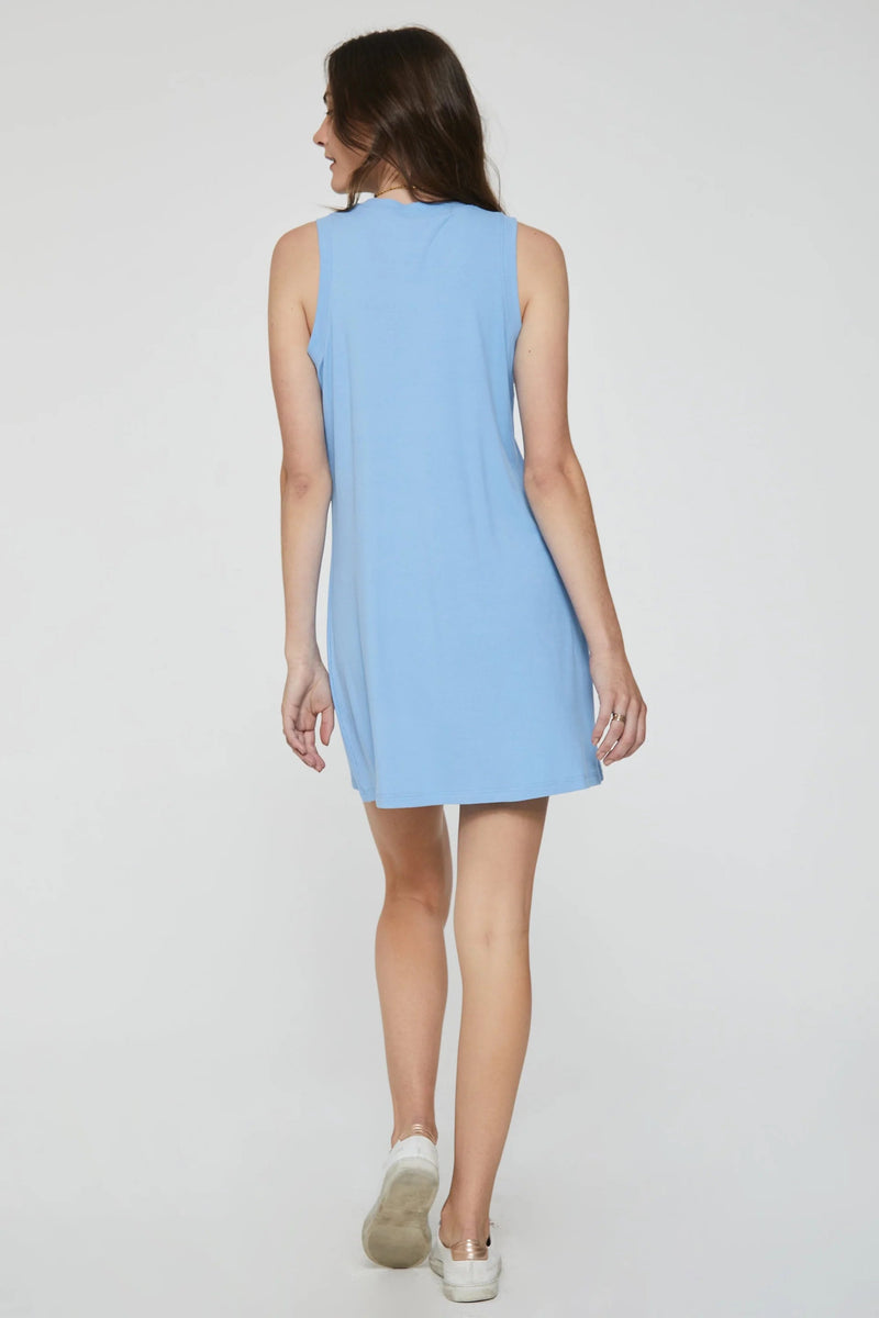 Ribbed Azure Dress | Carole Cohen Collection